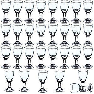 Ioffersuper 30-Pack Shot Glasses Set, 15 ml/0.5 oz Mini Shot Glasses with Stem, Mini Wine Glasses, Thickness Glass