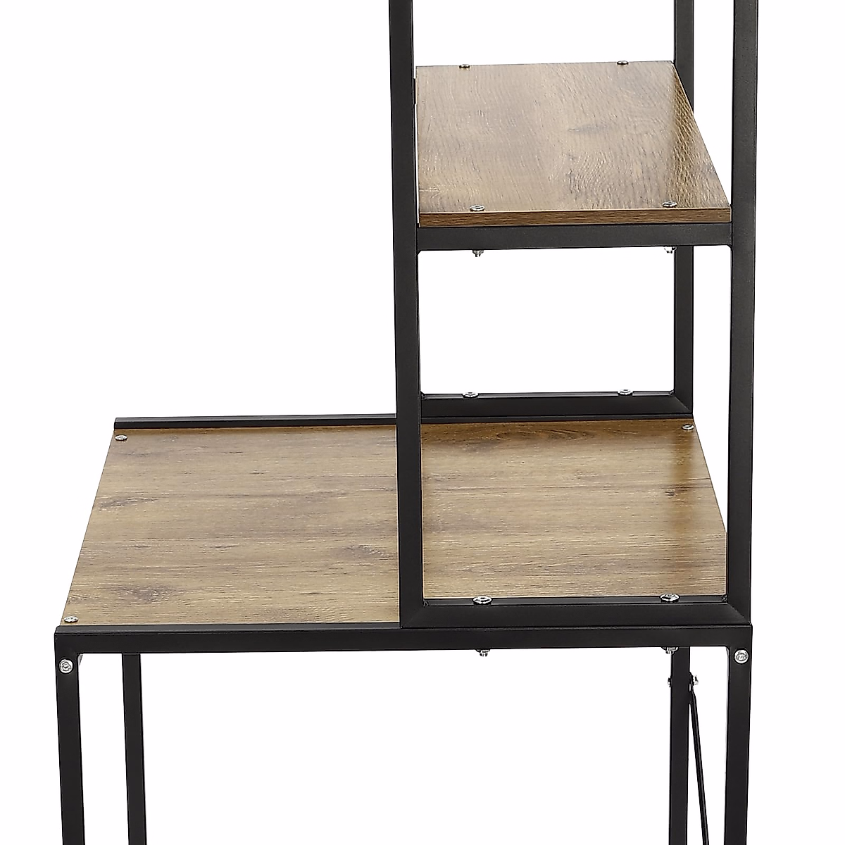 GOSHET Washer and Dryer Shelves, 3Tiers Clothes Drying Rack Floor Mount Rectangular Bathroom Laundry Room Organization Storage Shelf Space Saving Standing Rack (Black Frame+Antique Rubber Plate)