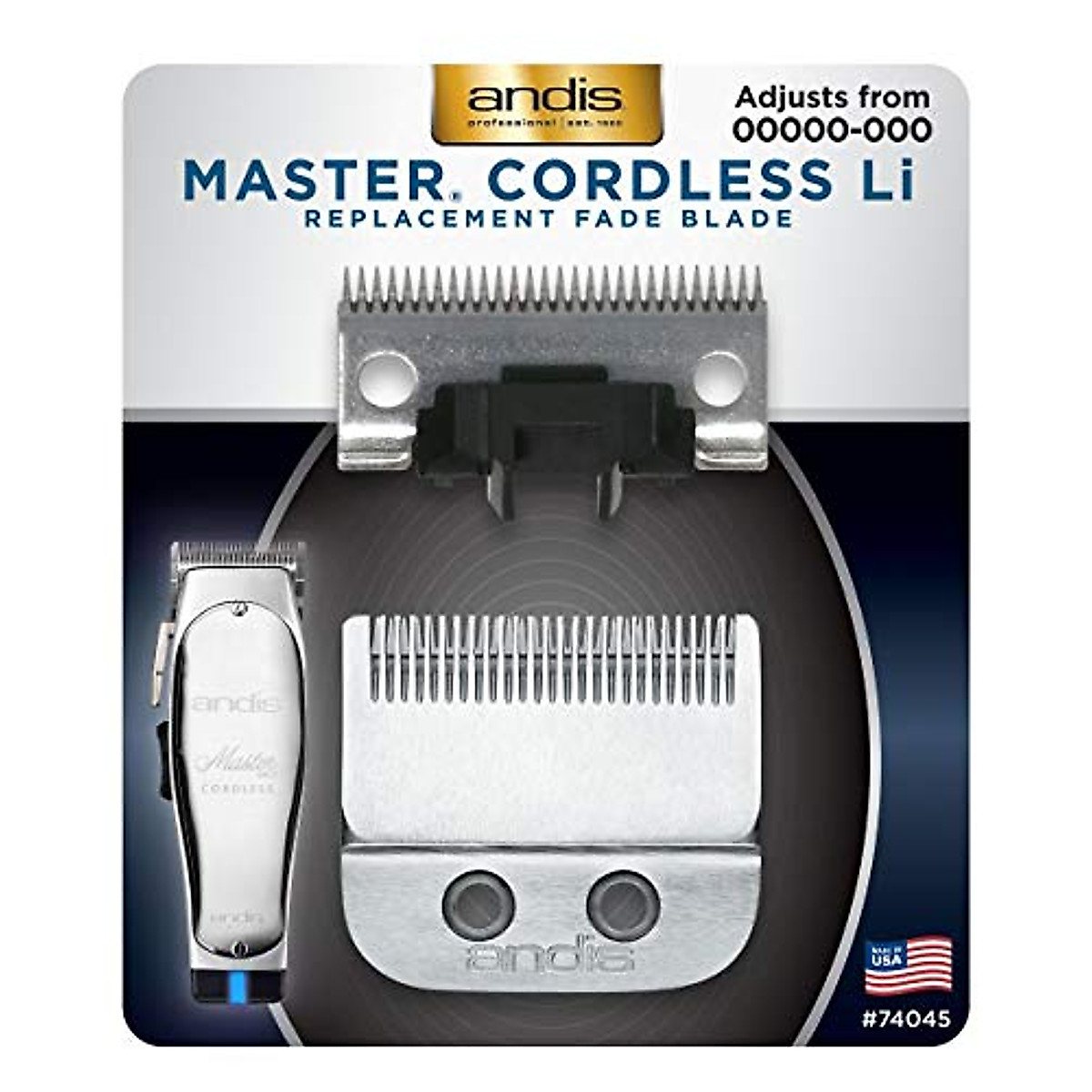 Andis Master Cordless Li Replacement Fade Blade, Carbon Steel Size 00000-000, 1 count