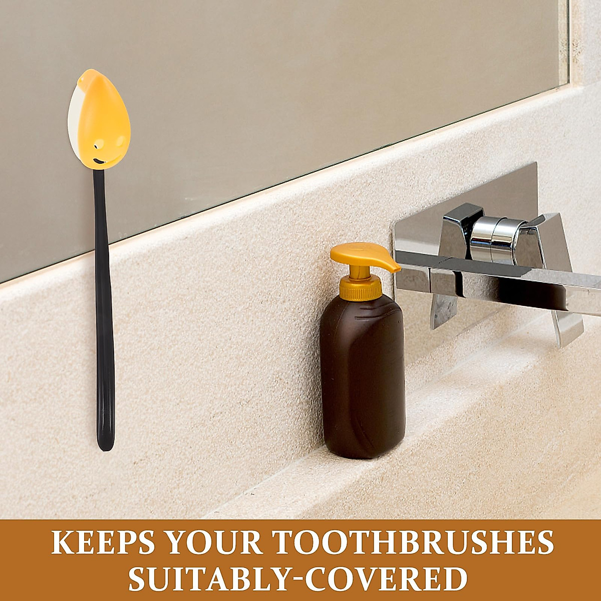 Beavorty Smile Face Toothbrush Holders Suction Cup for Houseware 4pcs (Random Color)