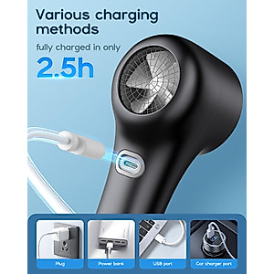 EasyAcc® AI Turbo Fan 3000mAh Upgraded Max 14500RPM Strong Airflow 12H Cooling Time Rechargeable Personal Battery Operated Mini Small Pocket Hand Fan with 4 Speeds for Travel/Outdoor/Office - Black