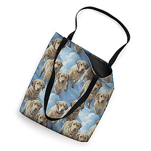 Cute Yellow Labrador Enchanted Winter Forrest Snow Tote Bag