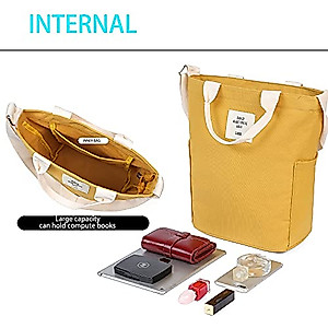 CENTER Canvas Tote Bag Beach Bags for Women Shoulder Bag Utility Tote Shoulder Bag Casual Work School Shopper (yellow)