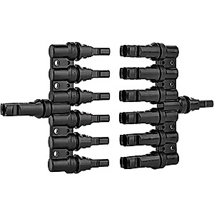 Jtron Solar Branch Connectors Branch Y Connector in Pair MMMMMMF+FFFFFFM for Parallel Connection Between Solar Panels (6)