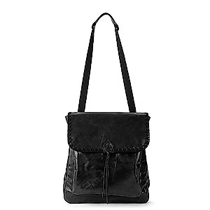 The Sak womens Ventura Leather Convertible Backpack, Black Crochet, One Size US