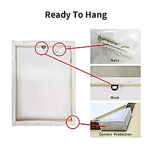 Abstract Floral Canvas Wall Art: Blossom Blue Lotus Flower Artwork Painting Print for Bathroom (12” x 16” x 1 Panel)