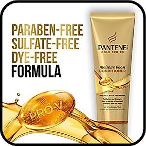Pantene, Sulfate and Paraben Free Conditioner with Argan Oil, Pro-V Gold Series, for Natural and Curly Textured Hair, 8.4 fl oz, Twin Pack