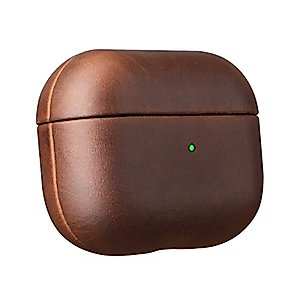 Cybotoon Leather AirPods Pro Case Cover, Genuine Crazy Horse First Layer Cowhide AirPods Pro Leather Case for Men, Vintage Patina Indiana Jones Style, Handcrafted AirPods Pro Case Leather, Dark Brown