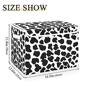 Kigai Cute Cow Black & White Storage Baskets for Shelves Foldable Closet Basket Storage Bins with Lid for Clothes Home Office Toys Organizers