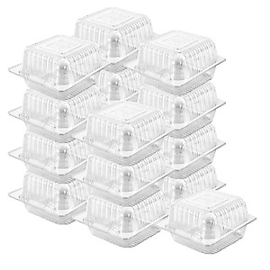 Axe Sickle 150 Count Clear Plastic Hinged Take Out Containers Clamshell Takeout Tray Food Clamshell Containers Outside Diameter 5.3 x 4.7 inch for Dessert, Snacksetc, Cakes Slice, Cookies, Salads