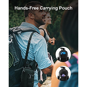 Trebo 64oz Water Bottle Insulated with Straw & 2 Lids,Half Gallon Double Wall Vacuum Stainless Steel Metal Large Jug with Handle,Wide Mouth Flask Mug with Carry Pouch,Keep Cold Hot,Black