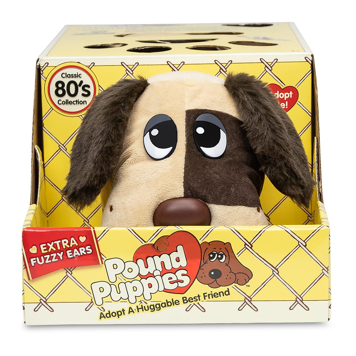 Pound Puppies Classic Plush - Light Brown with Brown (Short Fuzzy Ears)