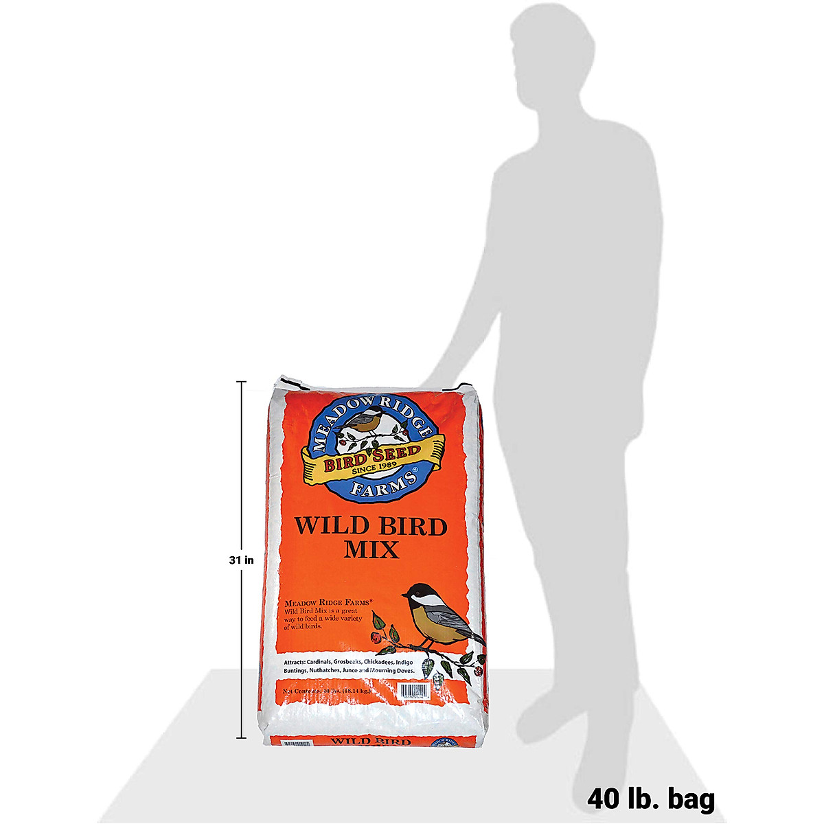 Meadow Ridge Farms Wild Bird Seed Mix, 40-Pound Bag