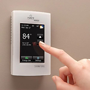 nVent NUHEAT SIGNATURE Programmable WiFi Dual-Voltage Floor Heating Thermostat with Touchscreen Interface, Compatible with Alexa, Google Assistant, nest and IFTTT