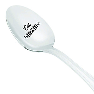 Funny gifts for mom Mothers day gifts Stainless steel spoons Gag gifts Engraved spoon Cat mom Gift for mom Teaspoon Wedding gifts for mom Funny Spoon Mothers Day Gift