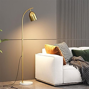 PAKFAN Modern Standing Lamps, Industrial Floor Lamp for Living Rooms Rustic Farmhouse Reading Vertical Lamp Adjustable Metal Heads Indoor Tall Pole Light for Living Room Bedroom Office Home Decor