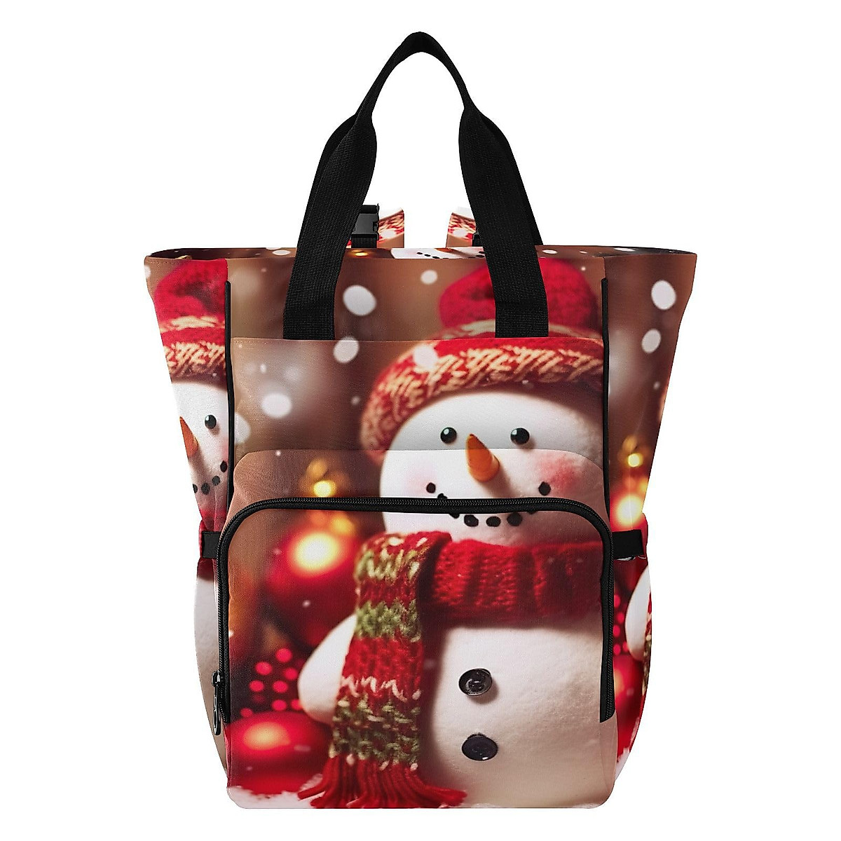 xigua Christmas Snowman Diaper Bag Backpack Multi Function Baby Changing Bags Waterproof Large Capacity Travel Back Pack for Mom Dad