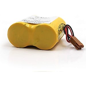 (2-Pack) BR-CCF2TH 6V Lithium Replacement Battery for Fanuc oi Mate Model-D, Panasonic Controls, PLC Computer Ge Fanuc A06 Series A98l-0001-0902, BR-CCF2TE CNC Coaster (Cutler Hammer), Brown Connector
