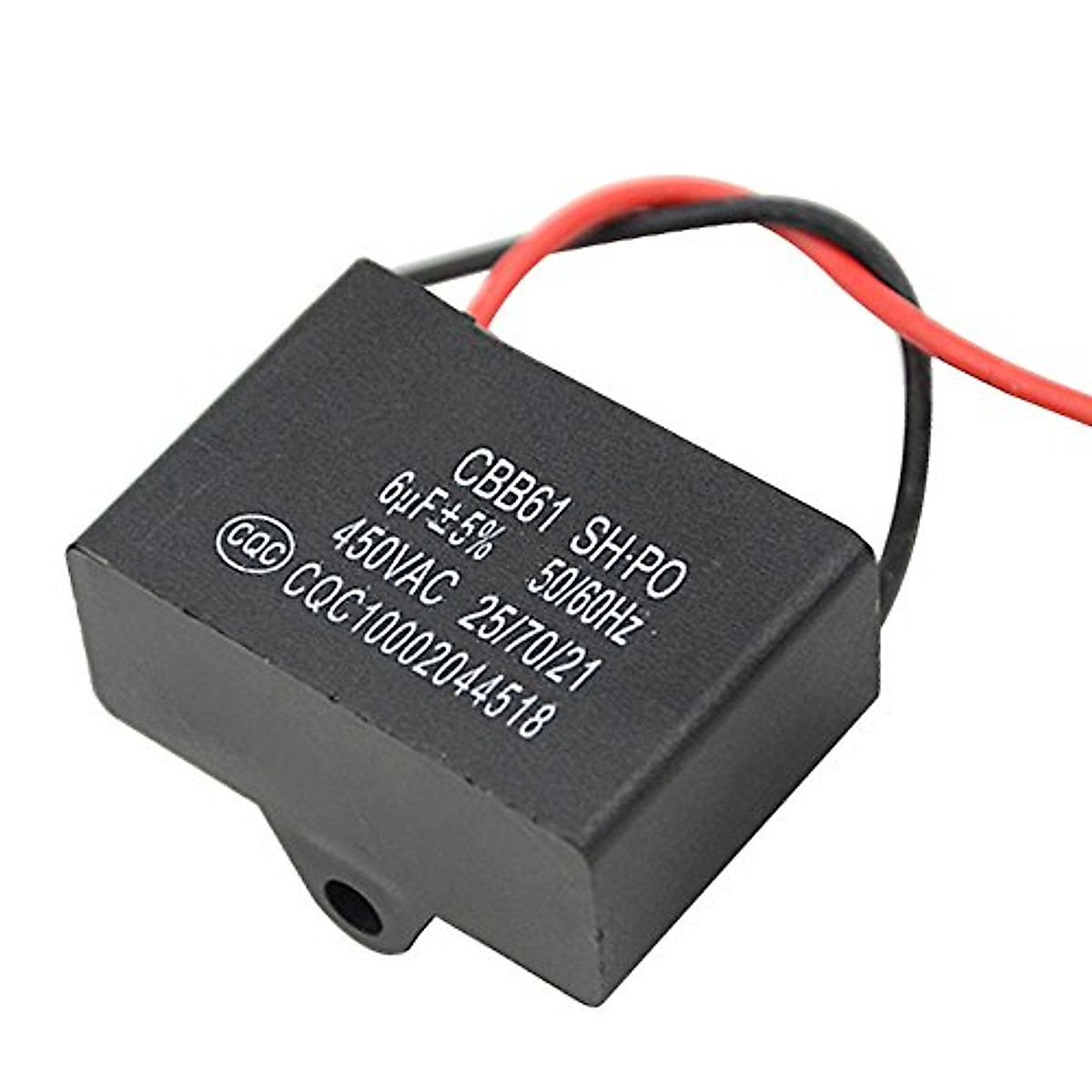 WMYCONGCONG 5 PCS CBB61 Ceiling Fan Capacitor Replacement 2 Wire Metalized Polypropylene Film Capacitors for Wall Fan Motor Run Capacitor 6 uF 450V 50/60 Hz