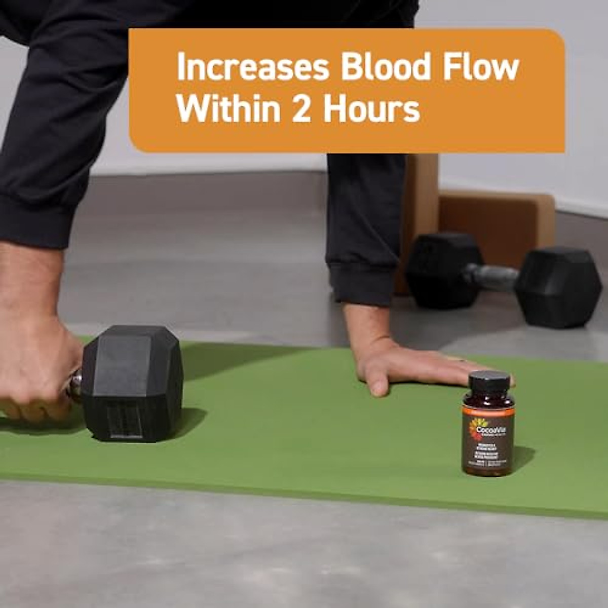 CocoaVia Cardio Health Supplement, 30 Day, 500mg Cocoa Flavanols, Support Heart Health, Boost Nitric Oxide, Blood Circulation, Energy, Vegan, Dark Chocolate, 60 Capsules