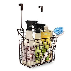 Spectrum Grid Over The Cabinet Wire Storage Basket Large (Bronze) - Organizer for Bathroom, Kitchen, Under Sink, Pantry, Hair Tools, & More