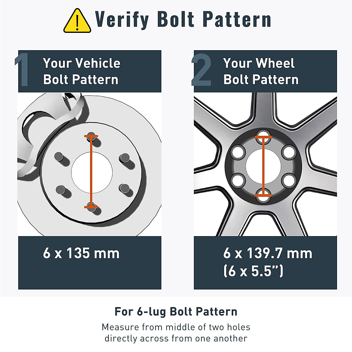 RockTrix 1.5 inch Wheel Adapters 6x135 to 6x5.5 (Changes Bolt Pattern) 87.1mm Bore, 14x2 Studs, Compatible with 2003-2014 Ford Expedition F150 Lincoln Navigator - 6x135 to 6x139.7 Silver Spacers 4pcs