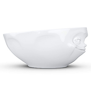 FIFTYEIGHT PRODUCTS TASSEN Porcelain Bowl, Grinning Face Edition, 11 oz. White (Single Bowl) Medium Bowl for Soup Cereal