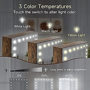 Lavievert LED Mirror Jewelry Cabinet with 4 Wheels, 47.2" Full Length Mirror with 3 Color Lights, Lockable Jewelry Armoire with Built-in Mirror, Bottom Shelf, 3 Adjustable Angles & Height - Brown