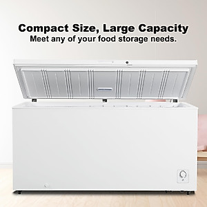 Techomey Chest Freezer 17.7 Cu.Ft. Deep Freezer, Large Freezer with Adjustable Thermostat Control & 4 Removable Wire Basket, Top Open Door, 4 Universal Wheels, Safety Lock, White