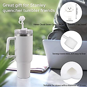 GLBEAR Straw Cover for Stanley Cup,6Pcs Cloud Straw Covers Compatible with Stanley 30&40 Oz Tumbler with Handle,Silicone Straw Topper for Stanley Cups (Straw Covers Cap 6 PCS)