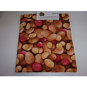 Microwave Red and Tan Baked Potato Bag Kitchen Utensil Handmade Cookware ALL Cotton
