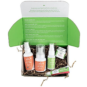 Earth Mama A Little Something for Baby Gift Set Safe Skin Care Essentials for Newborn Baby Shower, 5-Piece Set (Packaging May Vary)