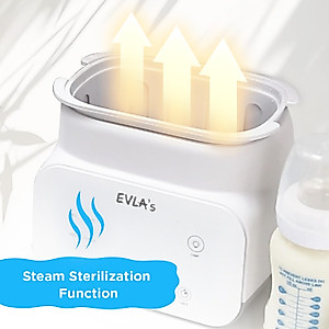 EVLA’S Baby Bottle Warmer, Multi-Function Feeding Bottle Warmer, Fast and Accurate Breastmilk and Formula Milk Warmer with Timer, Defrost, Keep Warm, Baby Food Jar Heating Functions, White