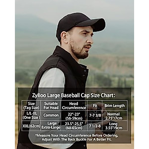 Zylioo Oversize XXL 100% Cotton Baseball Cap,Large Hat for Big Heads 23.5"-25.5",Adjustable Low Profile Blank Dad Cap