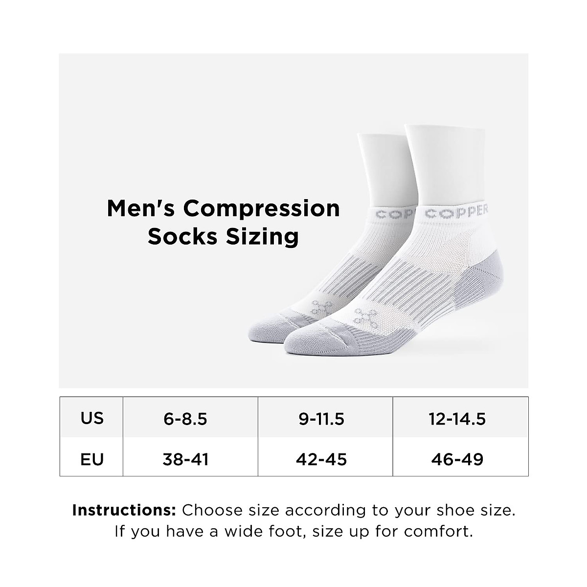 Tommie Copper - Men's Performance Compression Ankle Socks - White - 9-11.5