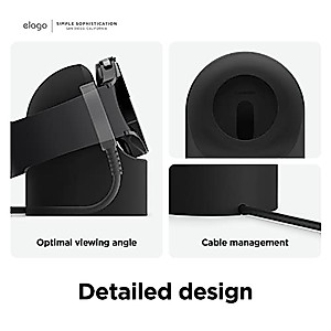 elago GW2 Stand Compatible with Samsung Galaxy Watch 6 Series / 5 Charger Stand (40, 44mm) / 5 Pro Charger Stand (45mm) 2022-2023 - [Black] [Charging Cable Not Included]