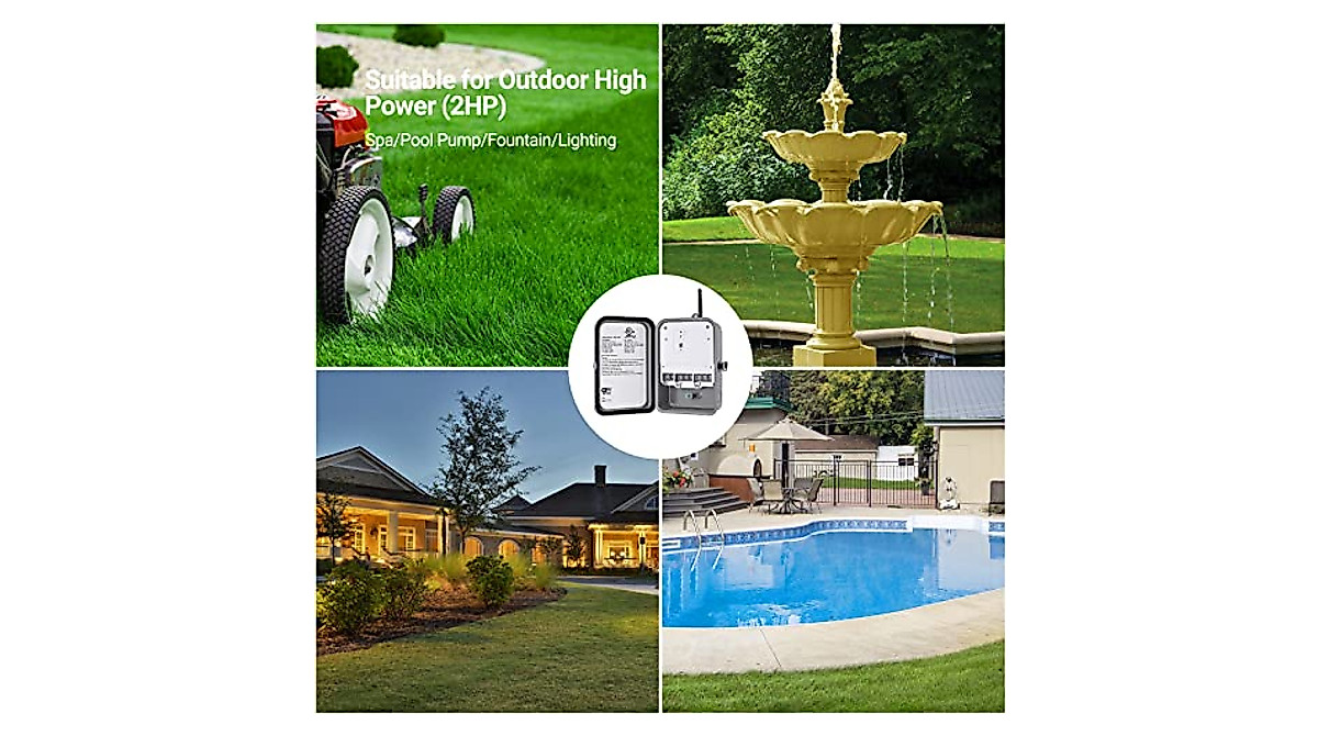 DEWENWILS Outdoor Wi-Fi Pool Pump Timer - Smart Control & Energy Save