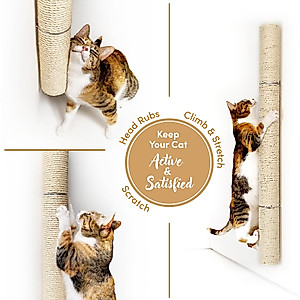 xympo 34" Wall Mounted Cat Scratcher, Sisal Scratching Post