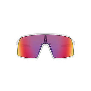 Oakley Men's OO9462 Sutro S Rectangular Sunglasses, Matte White/Prizm Road, 28 mm
