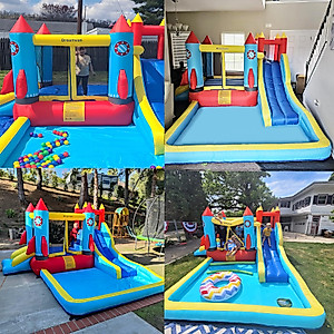 AKEYDIY Bounce House Rocket Blast Bouncy Castle - 13X12ft Inflatable Water Slide Bounce House for Kids 3-12 & Slide Park,Pool,Climbing Wall,Bouncer Area,Gift Bounce House for Kids Indoor/Backyard