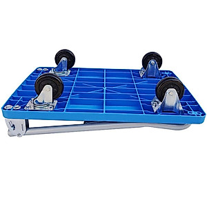 MTYLX Hand Pull Heavy Cart,Push Cart Dolly Push Platform Truck Folding Rolling Flatbed Cart for Luggage Personal Travel Shopping Auto Moving Use for Luggage, Travel, Auto, Moving and Office Use,Blue,