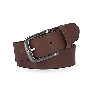 Timberland Boys' Big Leather Belt for Kids, Brown/Classic, Large