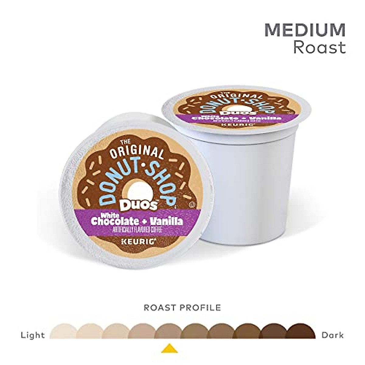 The Original Donut Shop Duos White Chocolate + Vanilla, Keurig Single Serve K-Cup pods, 12 Count