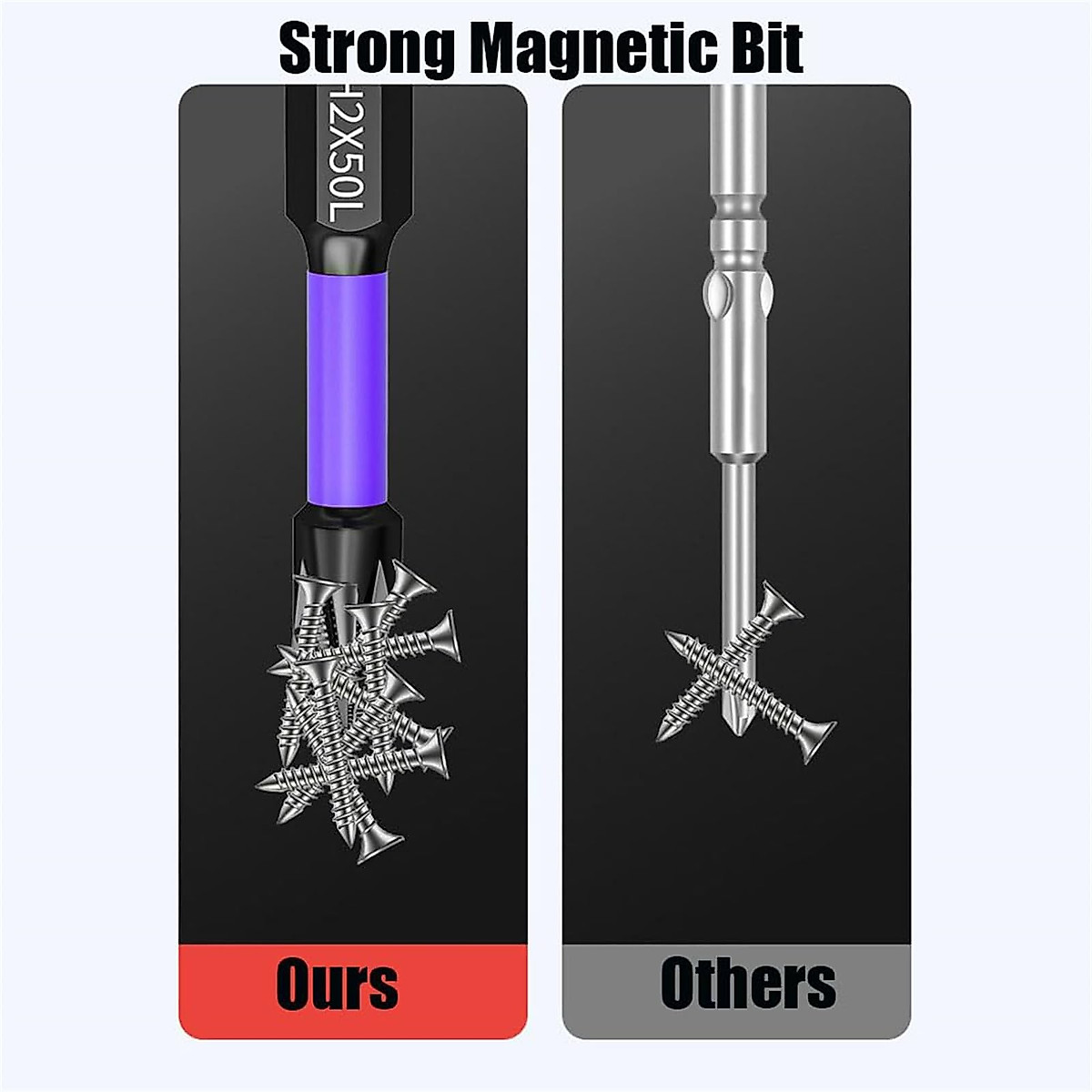 Upgraded High Hardness and Strong Magnetic Bit, D1 Anti-Slip and Shock-Proof Bits with Phillips Screwdriver Bits, Aneedtools Magnetic Bits, Magnetic Screwdriver Set (2Set)