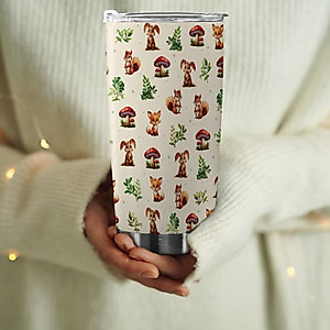 Forest Animal Fox Squirrel Rabbit Insulated Travel Tumblers,Stainless Steel Vacuum Insulated Tumblers,20oz Tumbler with Lid,Travel Coffee Mug for Home Office Outdoor Ice Drinks and Hot Beverage