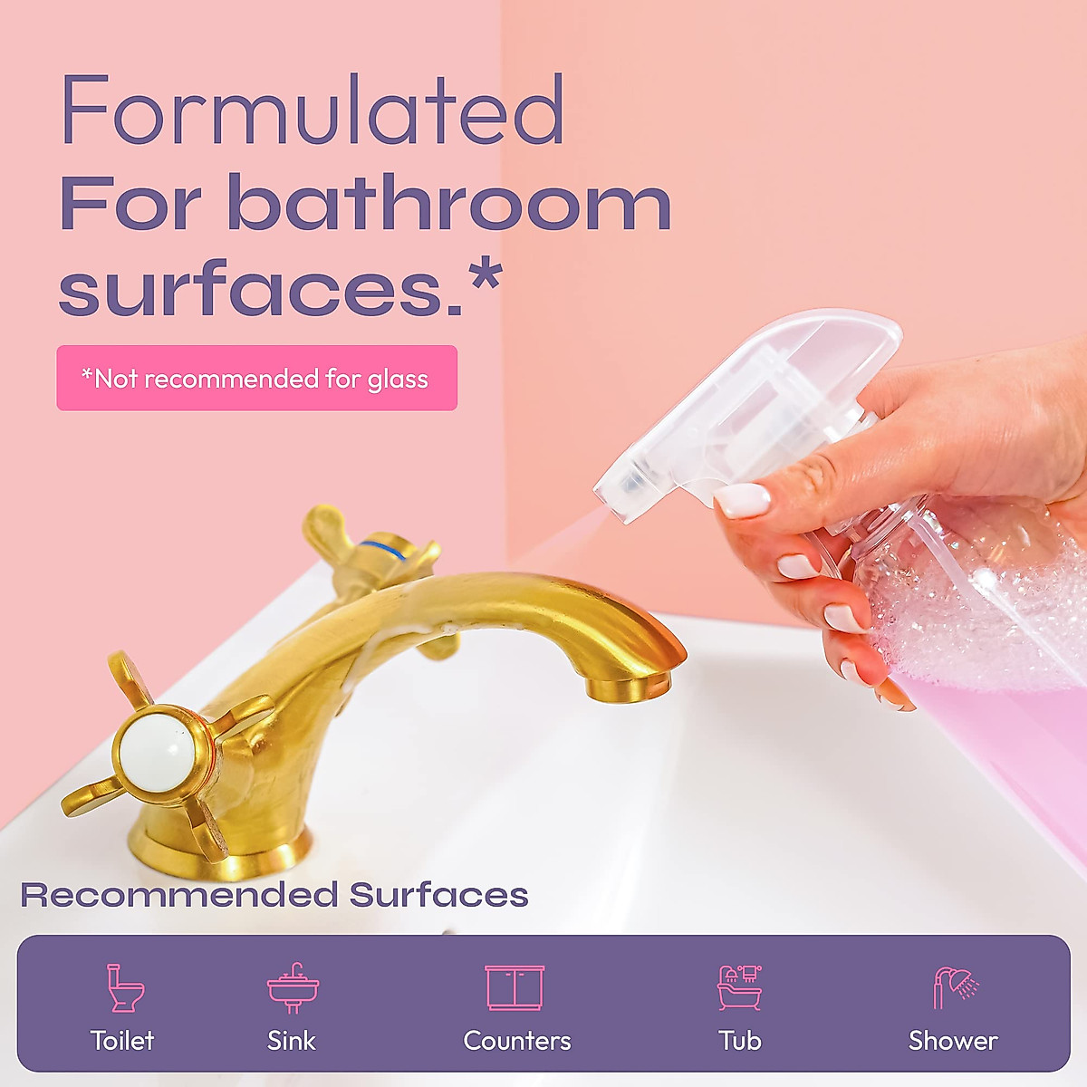 FOMIN Bathroom Cleaner Refill Tablets (6 Pack) - Magnolia Grapefruit - All-In-One Tablet Cleaner For Bathroom Cleaning - Bathroom Cleaner Solution for Spray Bottle - Makes 102 fl oz (6 x 17 Fl oz)