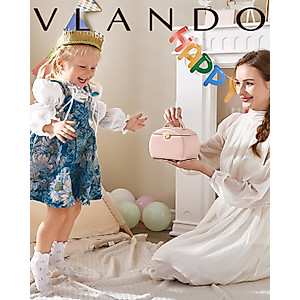 Vlando Kids Musical Jewelry Box for Girls with Drawer, Music Box with Ballerina and Stickers for Birthday Bedroom Decor, Gifts for Girls Kids Christmas Thanksgiving Gifts 2024 - Light Pink