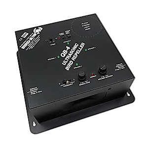 Bird-X Quadblaster QB4 Ultrasonic Bird Repeller, Covers 6,500 sq. ft.
