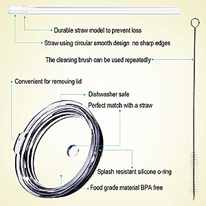 Spill Proof Lid With Straw For 20 Oz YETI Rambler,SOEOR Tumbler, Ozark Trail cup and other brands Vacuum insulation stainless steel 20 oz Tumblers