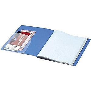 Kokuyo 20 Pockets Binder with Plastic Sleeves 8.5"x11" (Blue), Wave-Cut Expandable Art Portfolio Folder with Clear Sheet Protectors, 40 Pages of Presentation Display Book. ((RA-T560B)